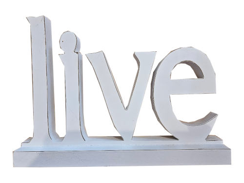 'live' free standing word - Vibrance Gifts